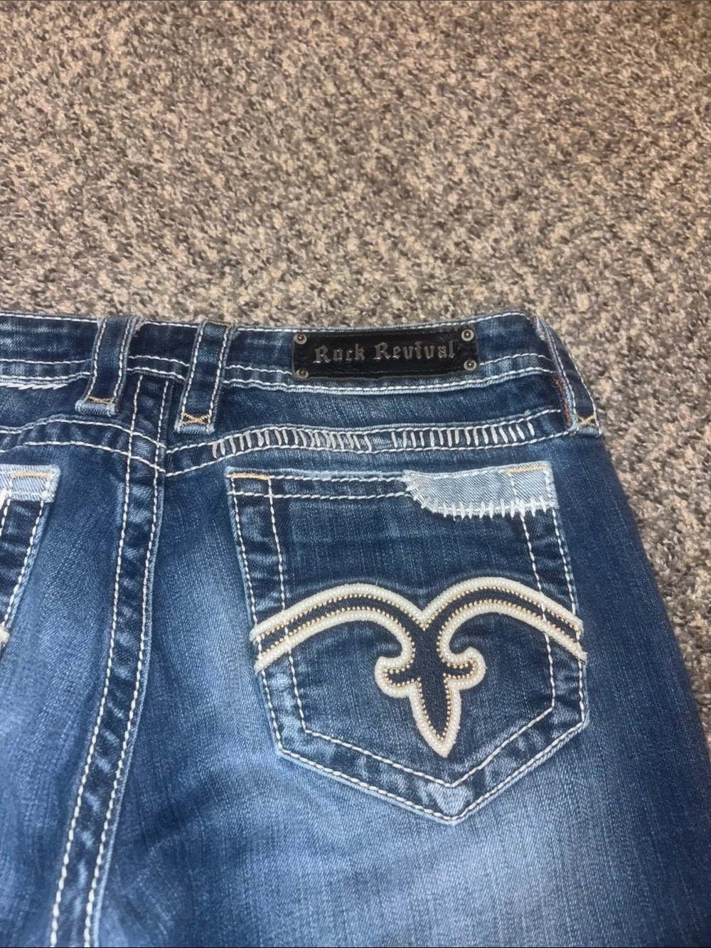 Rock Revival | Jeans | Rock Revival Blue Washed Denim Capri With ...